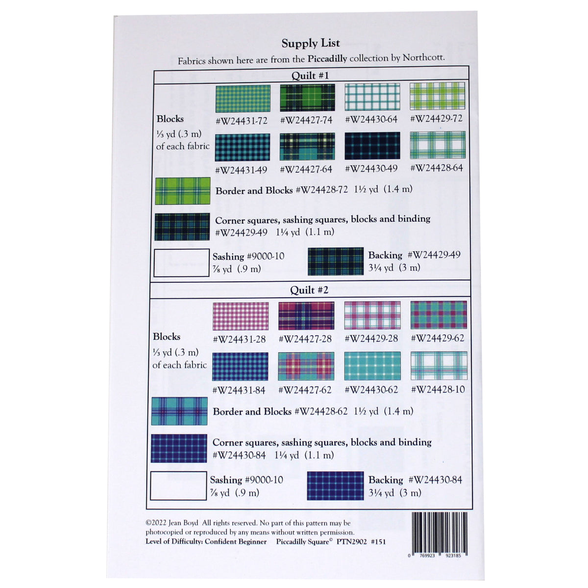 Picadilly Square - Quilting Pattern - Northcott – Len's Mill
