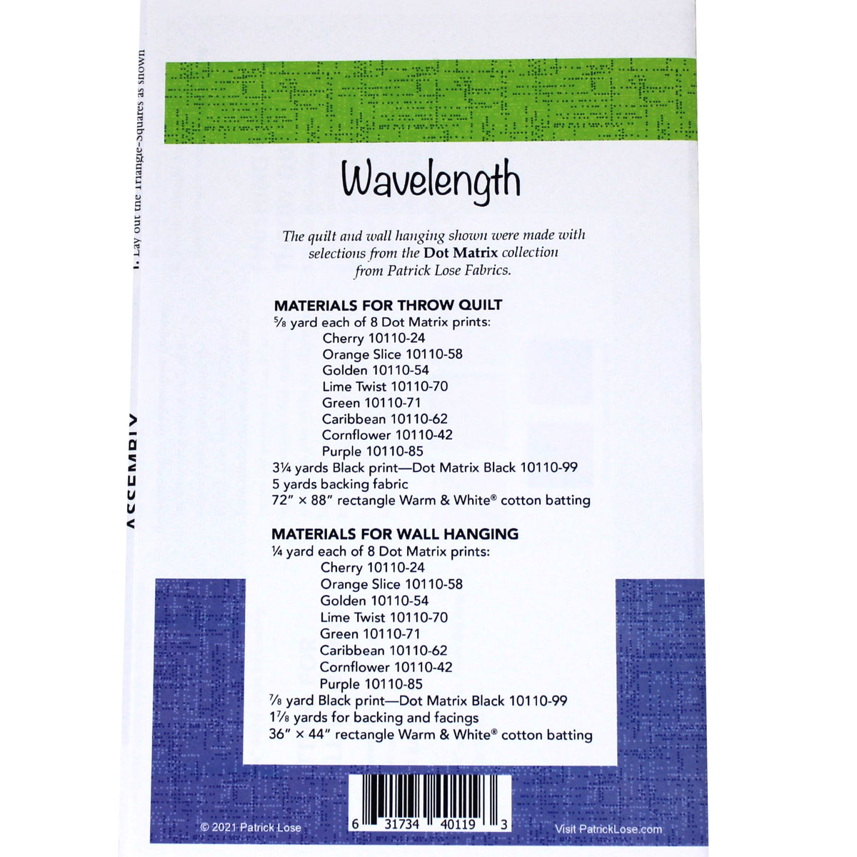 Wavelength - Quilting Pattern - Northcott – Len's Mill