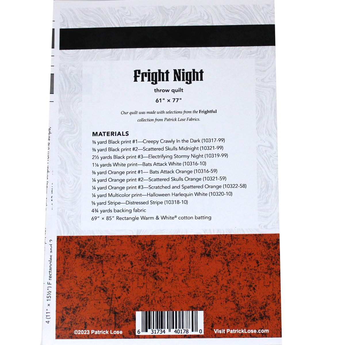 Fright Night - Quilting Pattern - Northcott – Len's Mill