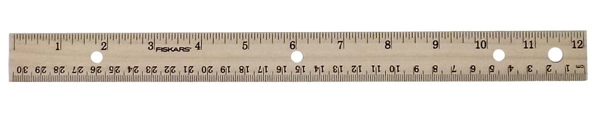 Wooden 12" Ruler - Fiskars – Len's Mill