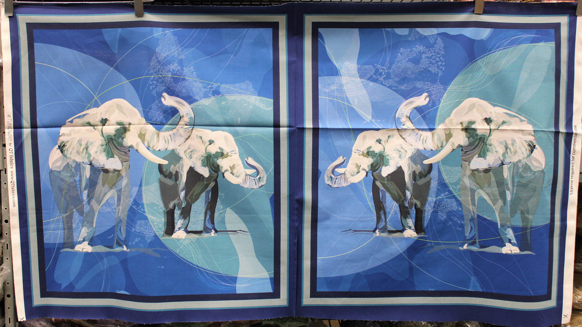 Extraordinary Elephants: Squares Panel - 24" x 45" - 100% Cotton – Len ...